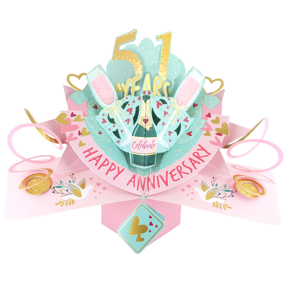 51 Years Happy 51st Anniversary Pop Up Greeting Card Cards 51 Years Happy 51st Anniversary Pop Up Greeting Card Cards